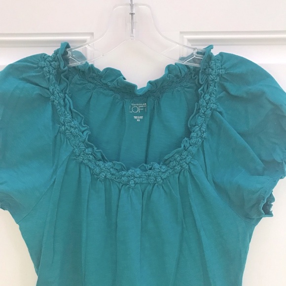 LOFT | Tops | Loft Shirred Neckline Knit Top | Poshmark